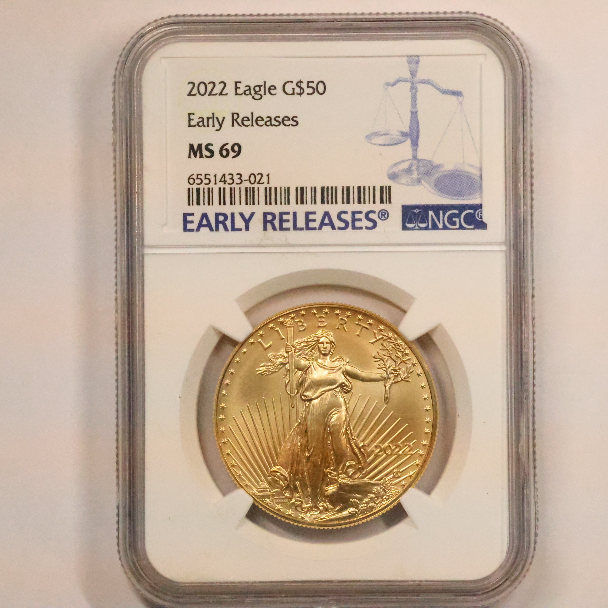2022 $50 1 Oz Gold Eagle NGC MS69 Early Releases – BGA