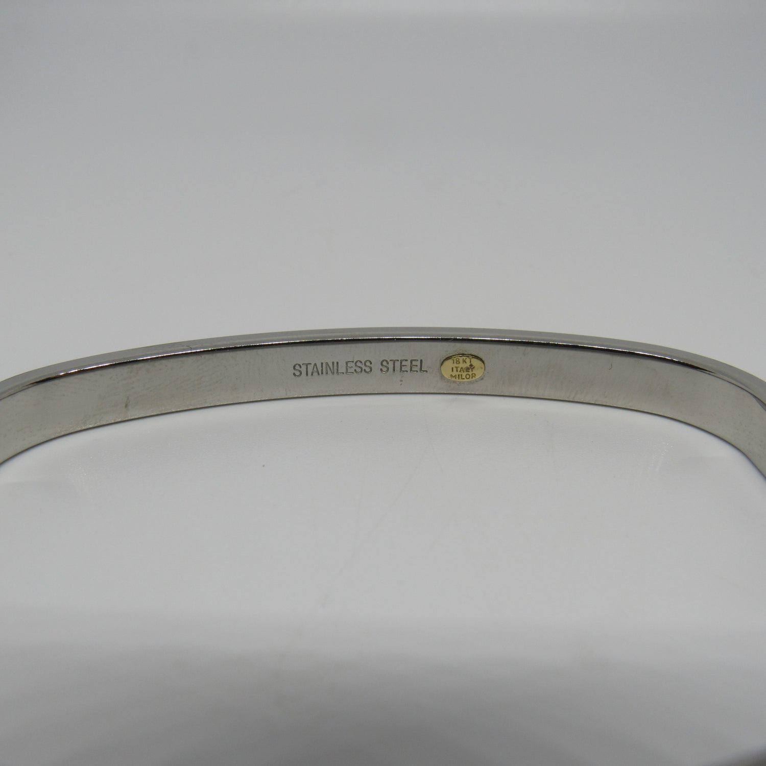 Milor Stainless Steel Bangle Bracelet 18K Yellow Gold Accents Italy Hi ...